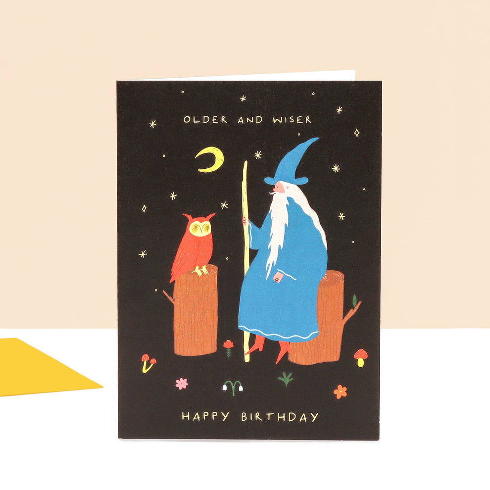 Older and Wiser Birthday Card | Wizard Card | Men's Birthday – Odyssey ...